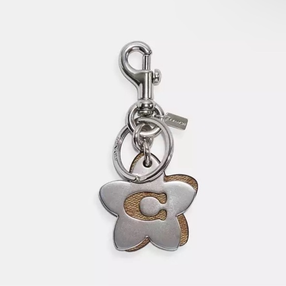 Coach | Accessories | Coach Wildflower Bag Charm Keyring In Signature ...
